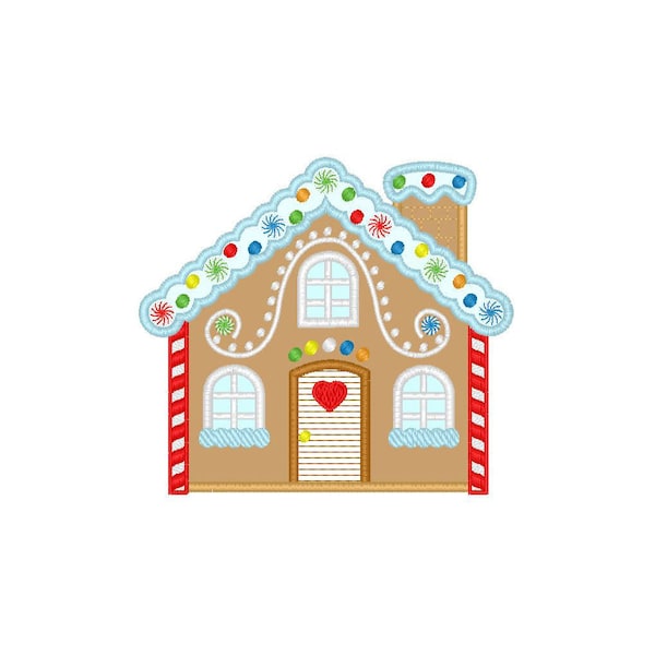 Gingerbread House Embroidery Design - Etsy