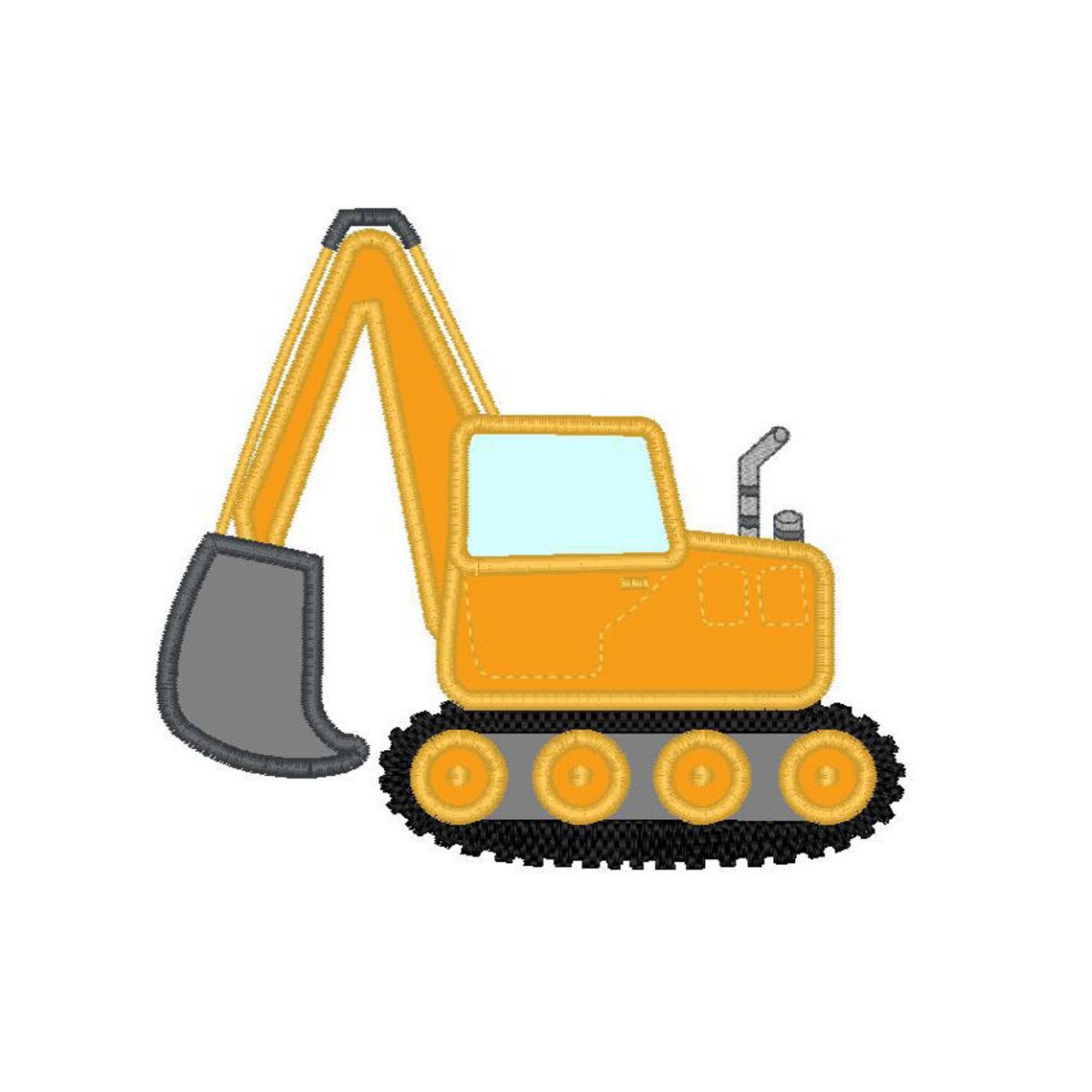 Construction Digger Applique Machine Embroidery Design 3 Sizes 4x4, 5x7 ...