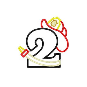 Fireman Number 2 Applique Machine Embroidery Design (perfect for ...