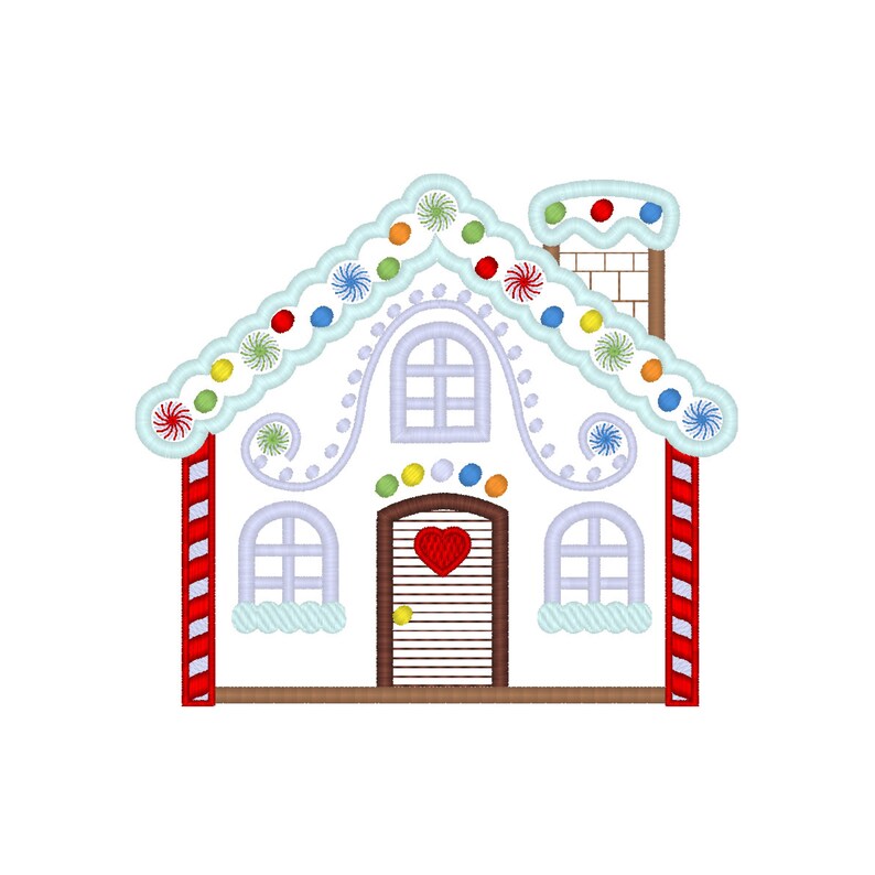 Christmas Gingerbread House Applique Machine Embroidery - Etsy