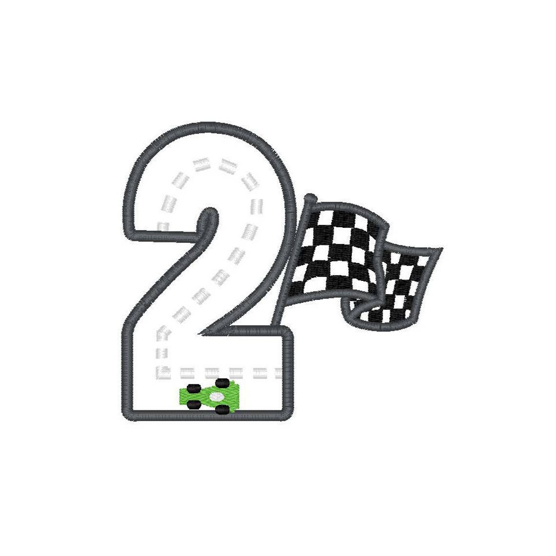 Race Track Number 2 Applique Machine Embroidery Design (perfect for ...