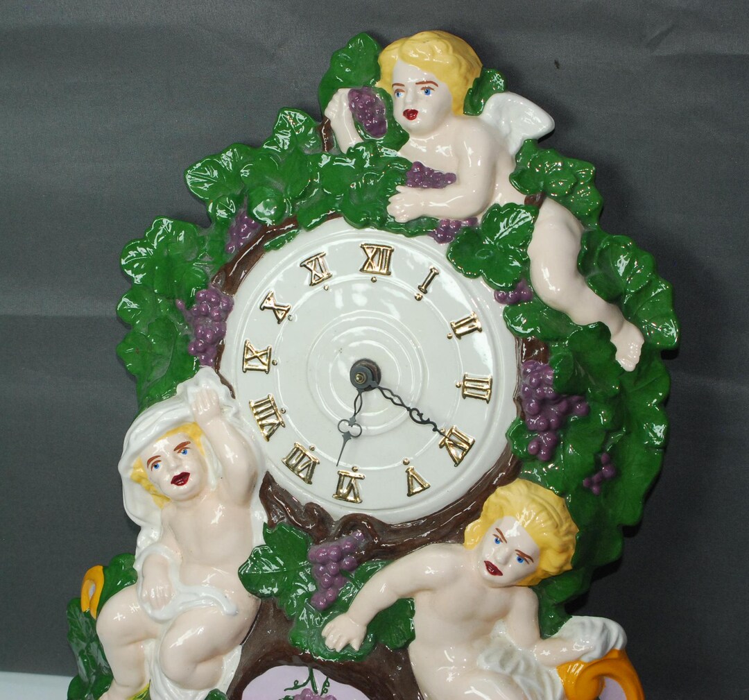 Gothic Cherub Clock Lanshire Large Hand Painted Mantel Clock - Etsy