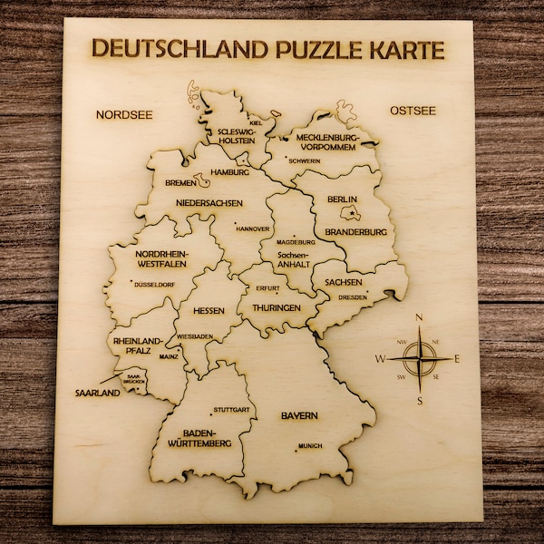 Wooden Map of Germany - Etsy