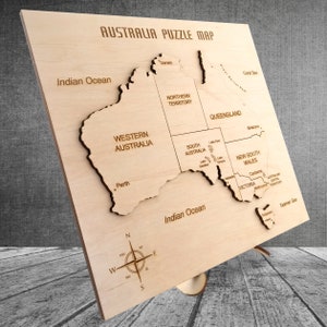 Rustic Australia Map Puzzle, Educational Wooden Toy, Traveler Gift - Etsy