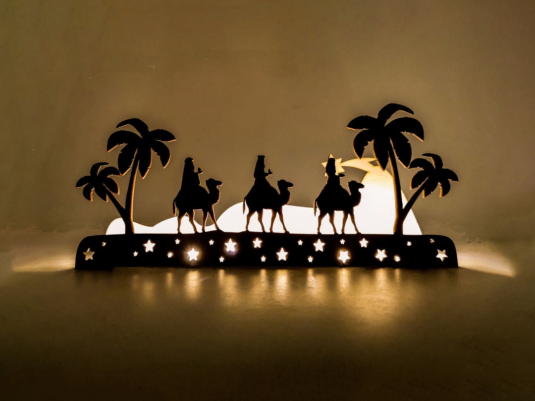 Three Kings Christmas Ornament, 3 Wise Men Nativity Light Decoration ...