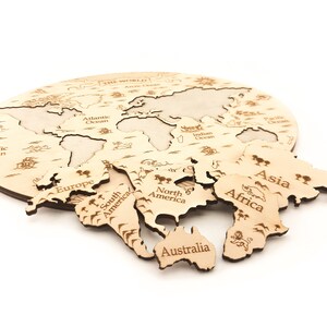 Laser Cut Wooden World Map Puzzle, Geography Homeschool Toy - Etsy