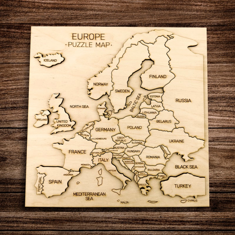 Europe Map Puzzle - Etsy