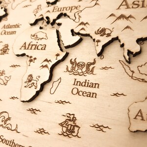 Laser Cut Wooden World Map Puzzle, Geography Homeschool Toy - Etsy