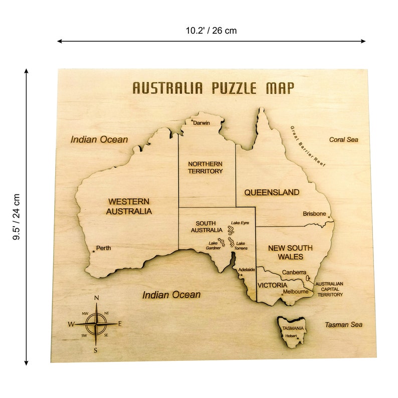 Rustic Australia Map Puzzle, Educational Wooden Toy, Traveler Gift - Etsy