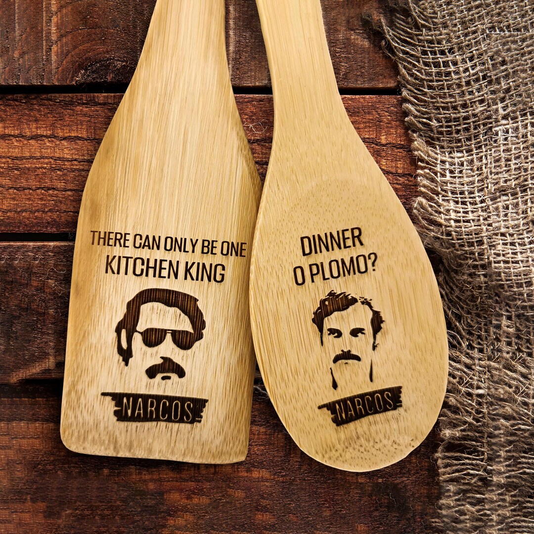 Pablo Escobar Wood Spatula and Spoon Set, Narcos Engraved Baking Tool ...
