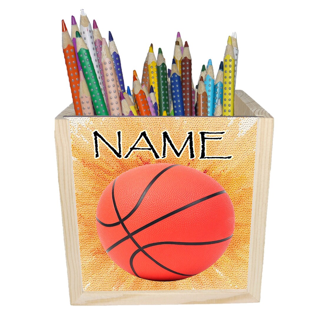 Basketball Wooden Pencil Box Personalized E.g. B. With Name and Font ...