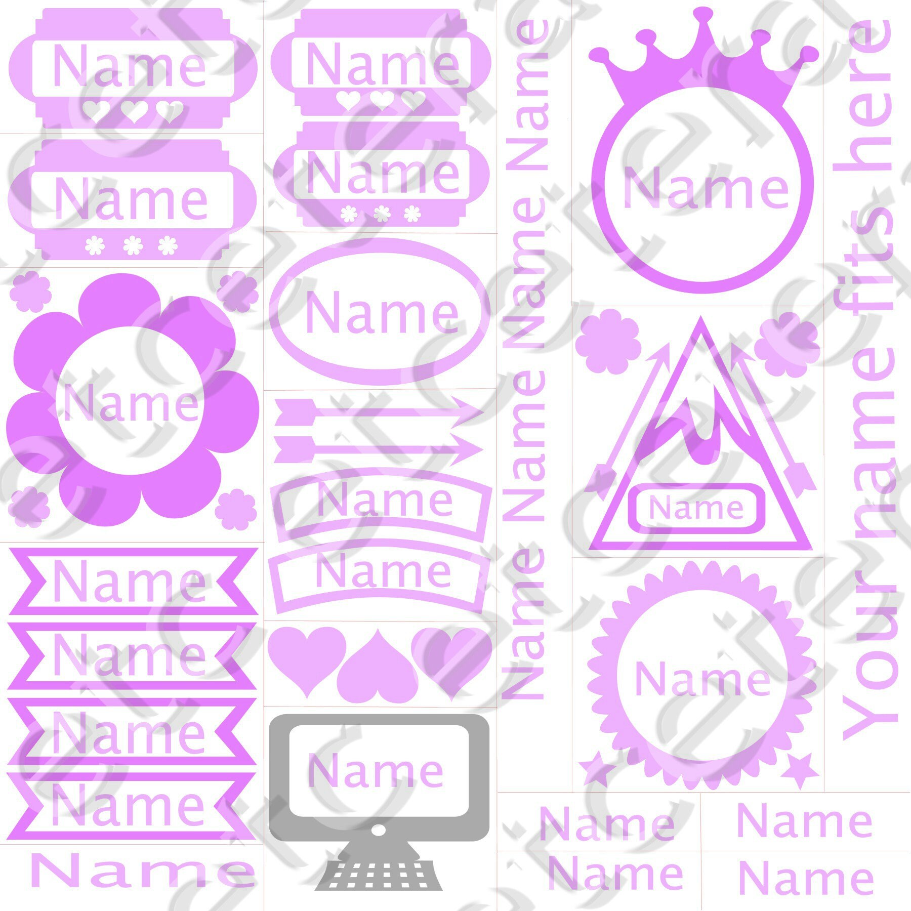 Name Sheet Labels Svg Studio3 V3 DOWNLOAD Decals - Etsy