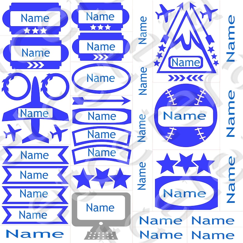 Name Sheet Labels Svg Studio3 V3 DOWNLOAD Decals - Etsy