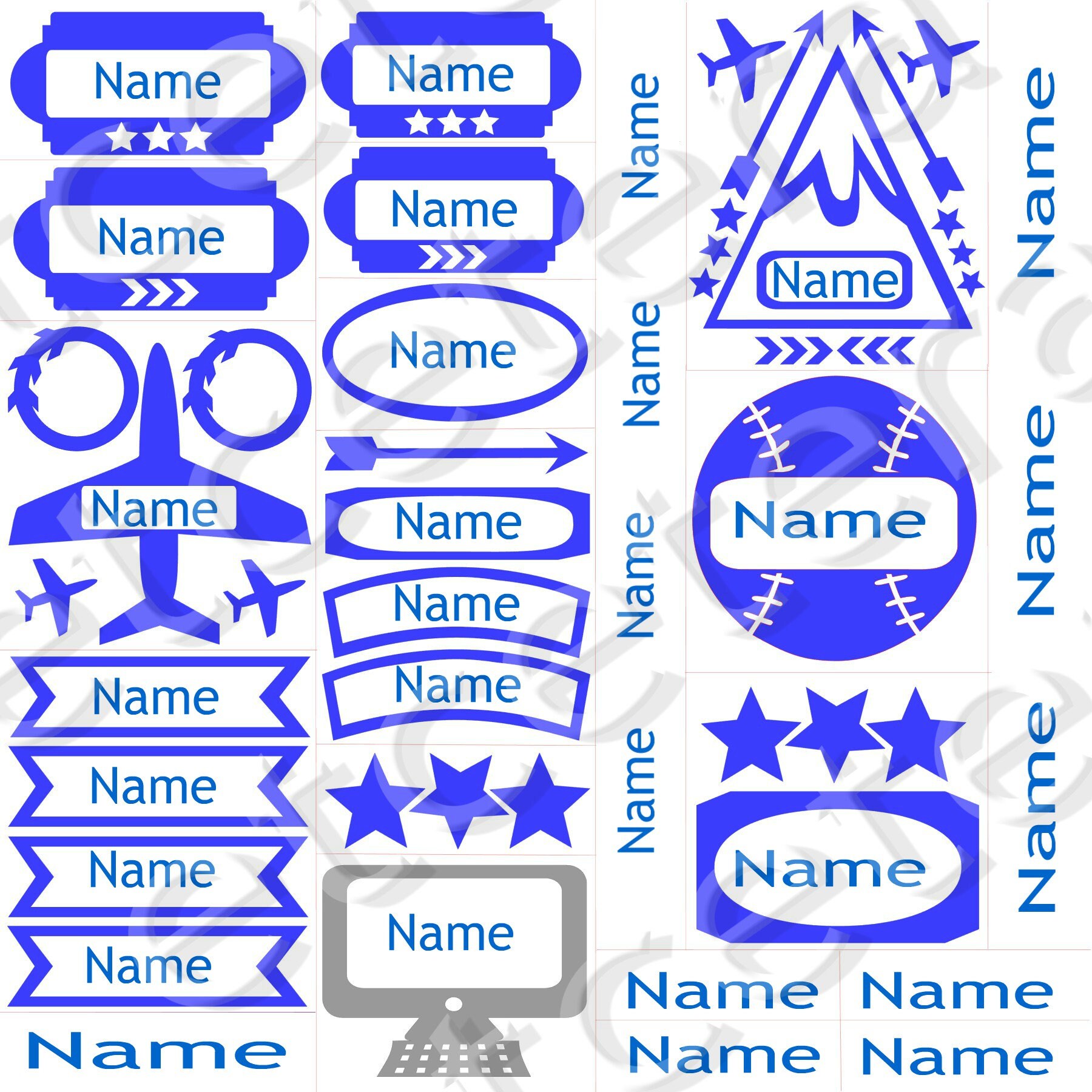 Name Sheet Labels Svg Studio3 V3 DOWNLOAD Decals - Etsy