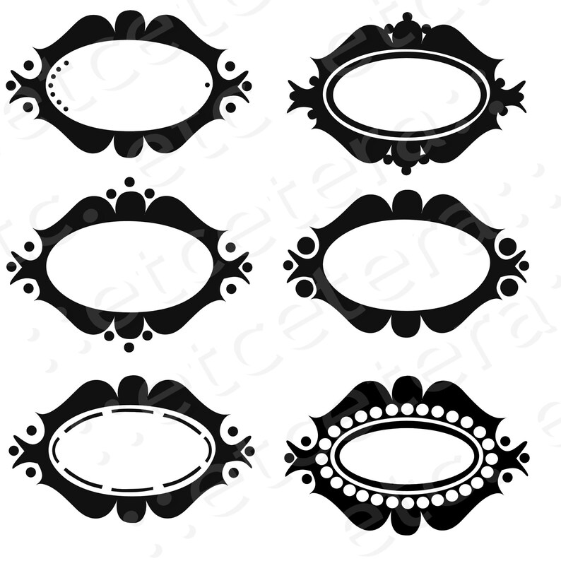 Oval Frame Label Monogram Svg Pdf Png Jpeg Studio3 DOWNLOAD Decals - Etsy