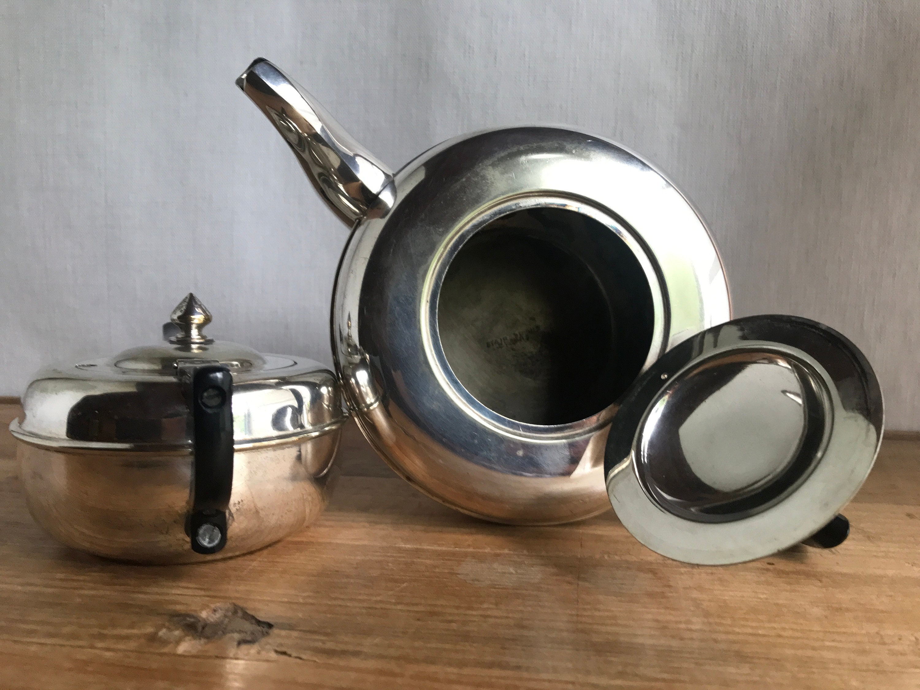 Vintage Empire Plate Silver Teapot and Sugar Bowl, Silverplate E.P.N.S ...