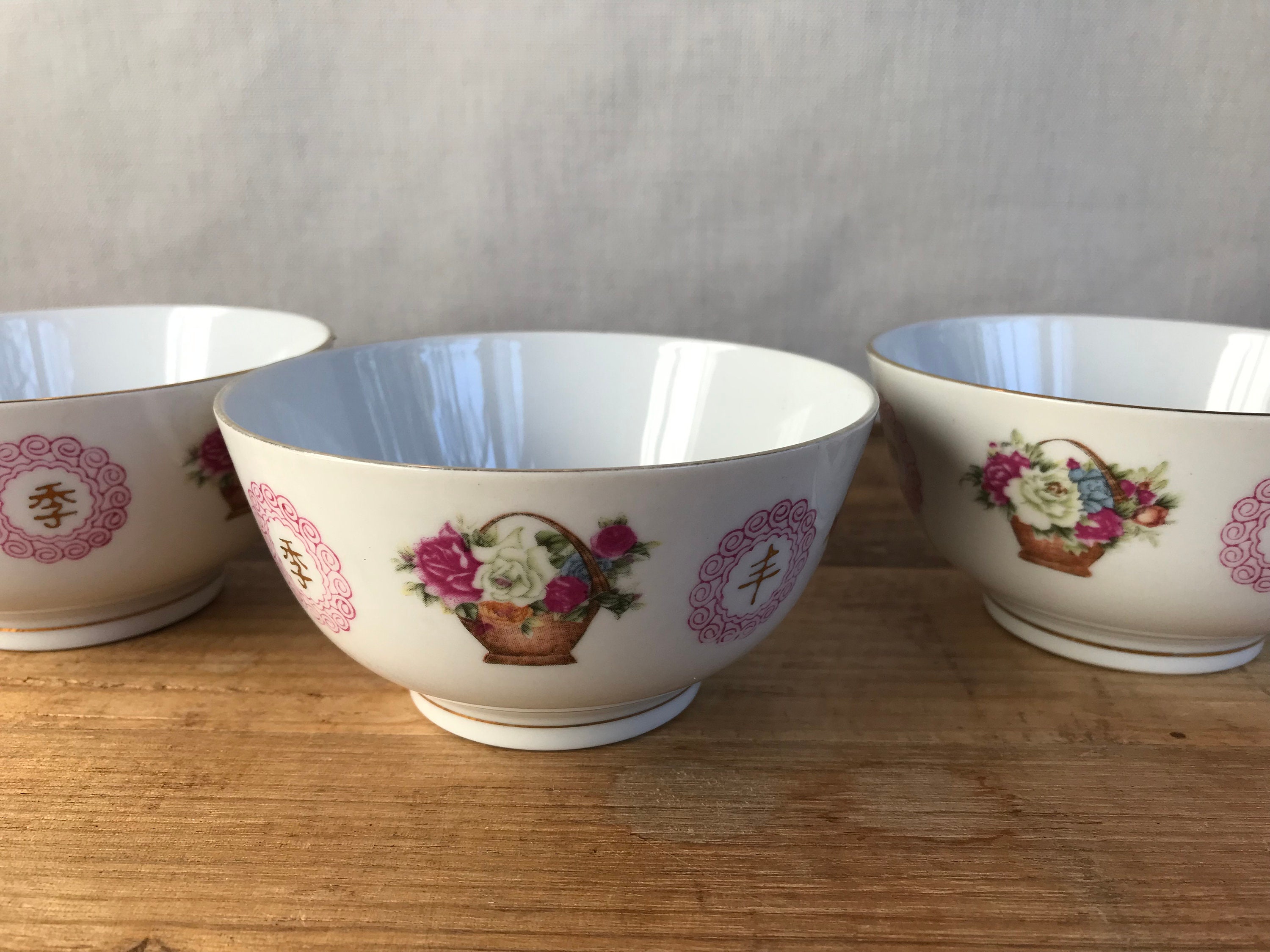 Vintage Rice Bowlsset of 3 Porcelain Rice Bowls and Sauce - Etsy Australia