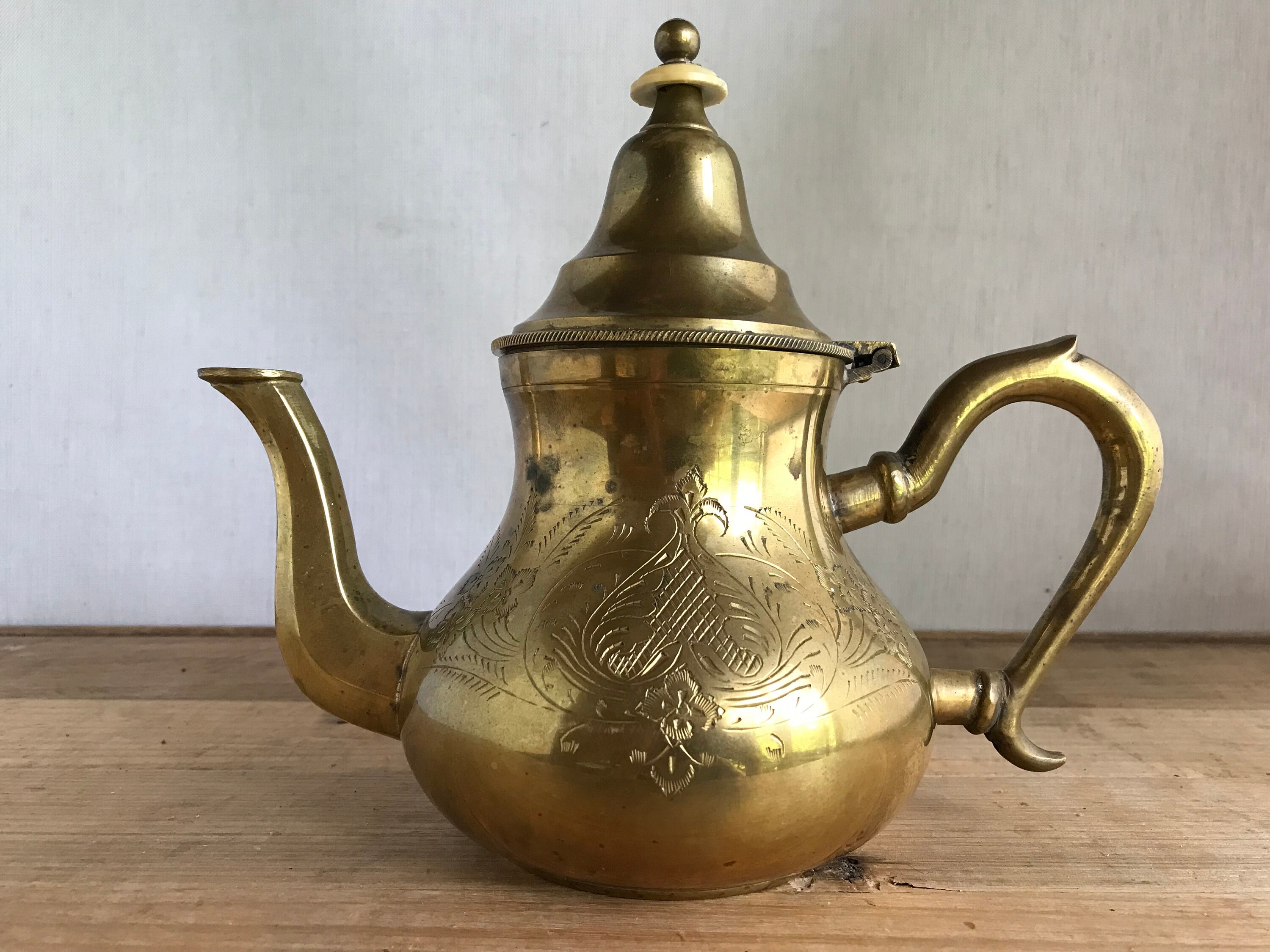 Vintage Indian Brass Teapot,vintage Solid Brass Teapot,indian Decor ...
