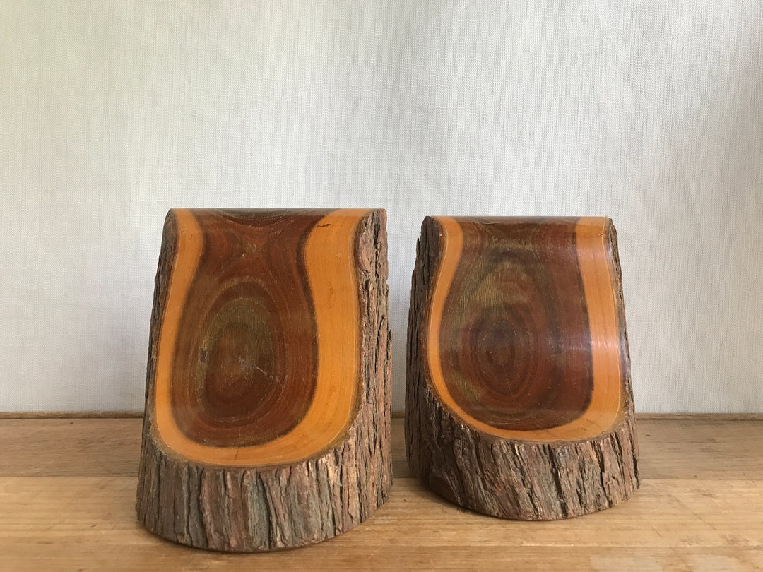 Vintage Mulga Wood Bookends, Wooden Bookends, Australiana, Australian ...