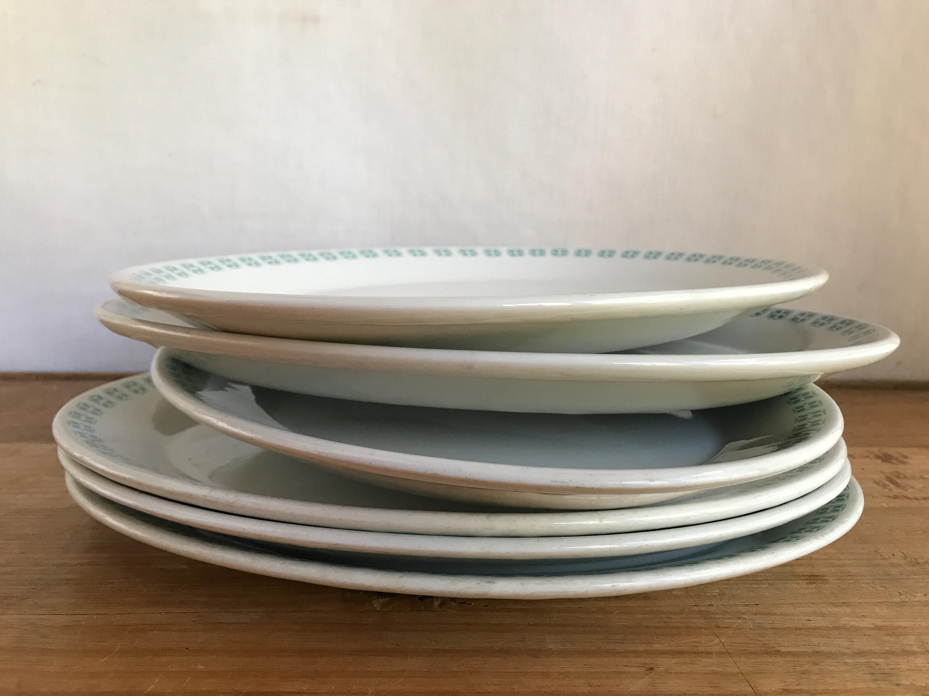 Vintage Grindley Hotelware Co. Plates, Set of 6 Duraline Dinner Plates ...