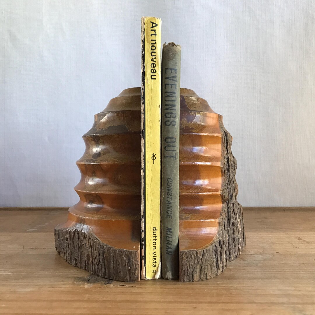 Vintage Mulga Wood Bookends, Beehive Bookends, Australiana, Australian ...