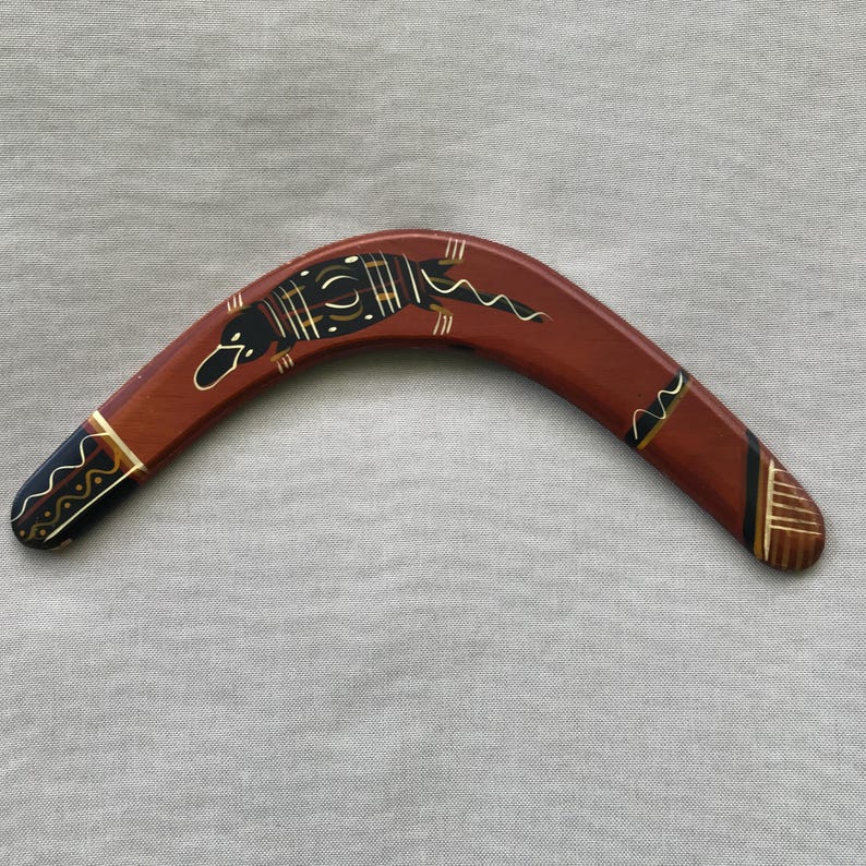 Vintage Boomerang, Australian Aboriginal Boomerang, Hand Painted ...