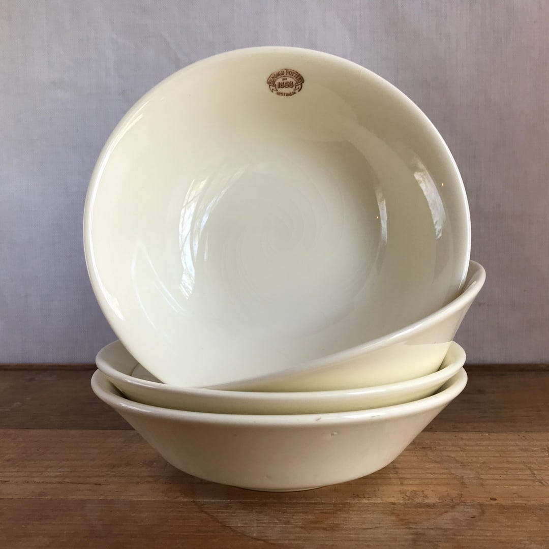 4 Vintage Bendigo Pottery 1858 Dessert Bowls, Part of 4 Piece Dinner ...