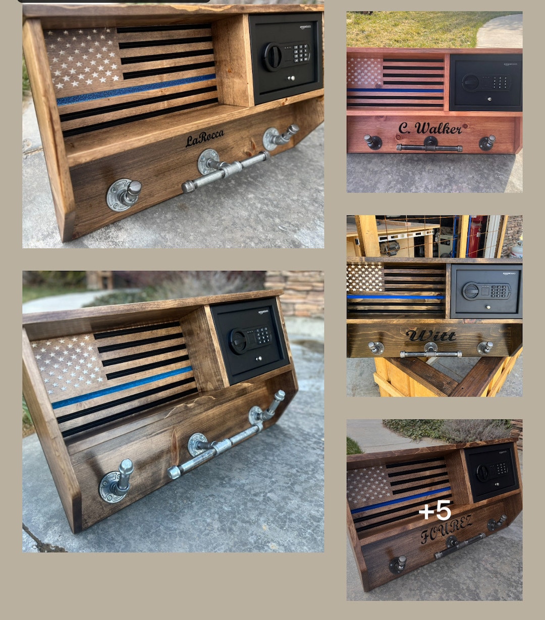 Police Duty Gear Rack Vest Holder Thin Blue Line Warrior Rack Wall ...