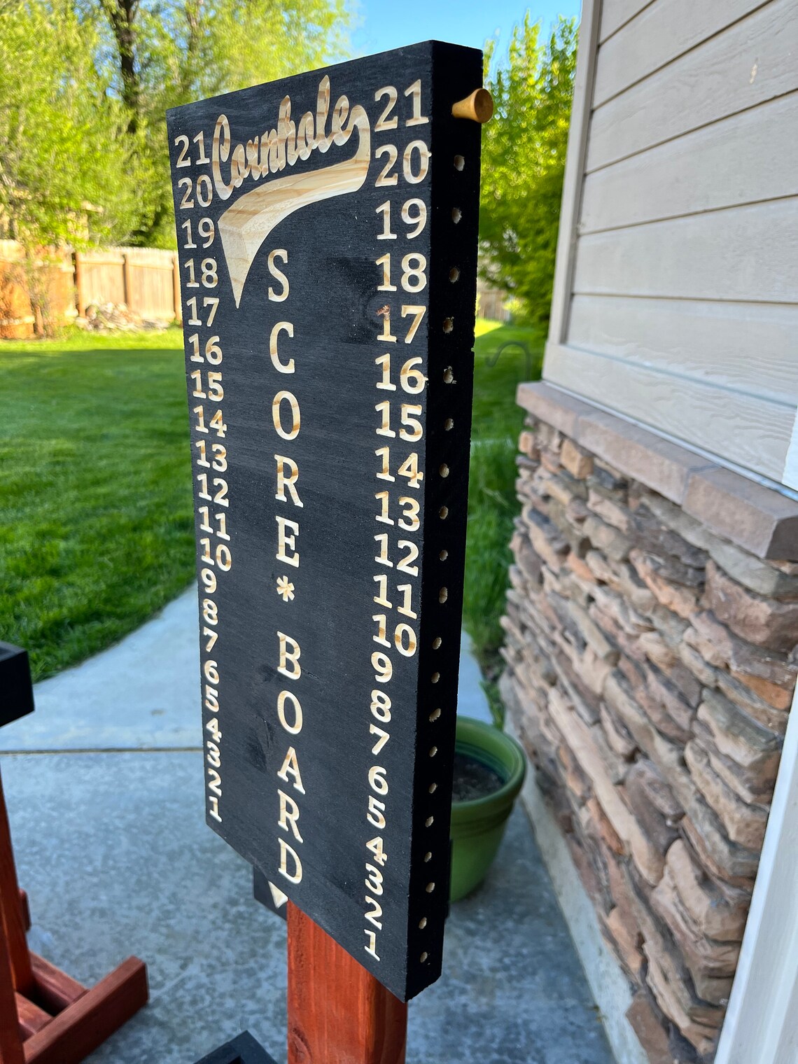 Personalized Handcrafted Cornhole Score Board and Drink Holder Set ...