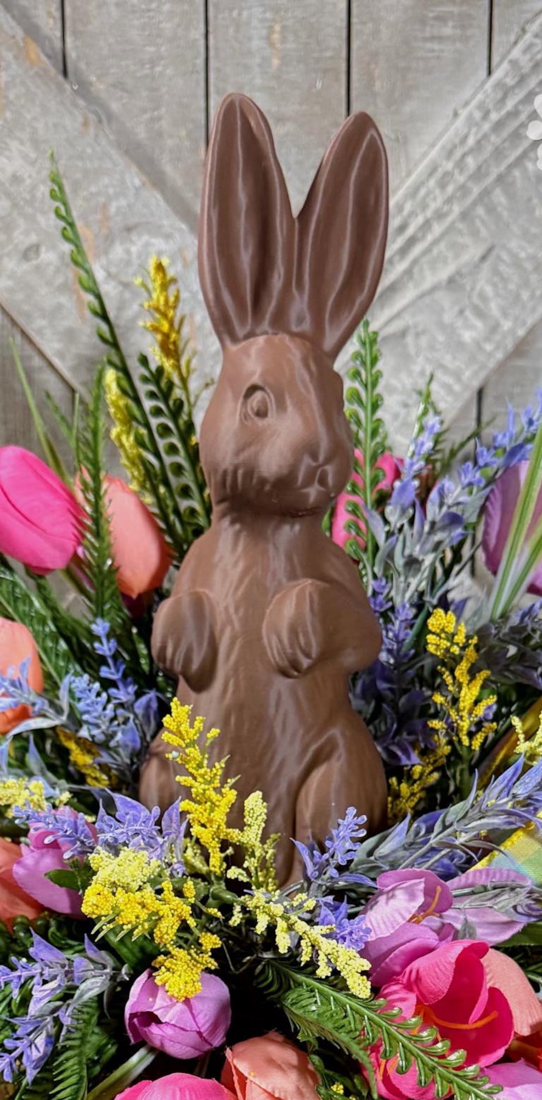 Chocolate Bunny, FLORAL NOT INCLUDED Faux Chocolate Bunny Wreath ...