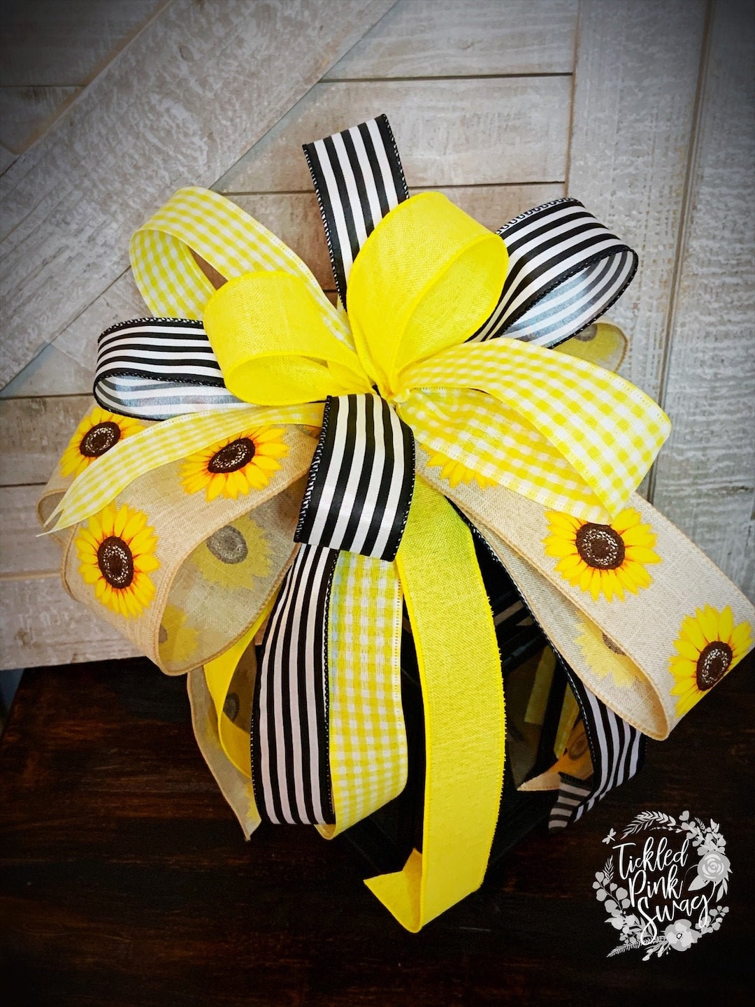 Sunflower Bow for Lantern, Sunflower Wreath Bow, Sunflower Wreath ...