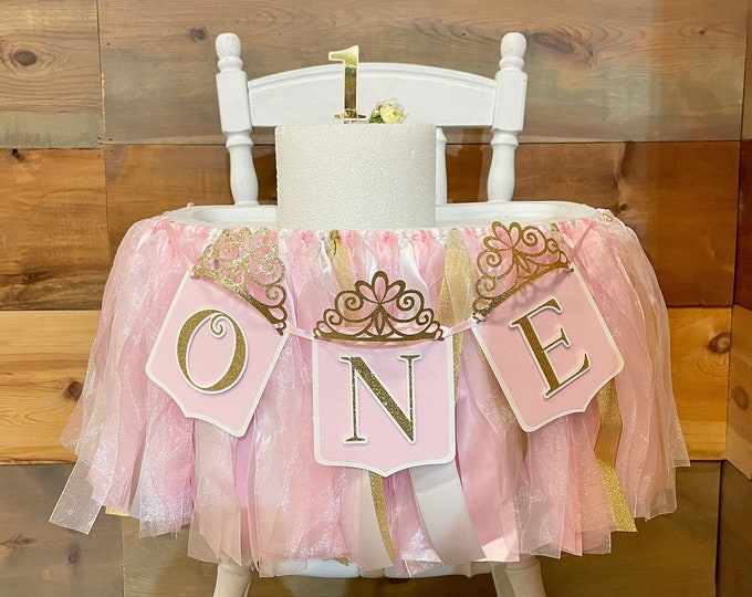 Princess Crown Banner, Princess First Birthday, Princess High Chair ...