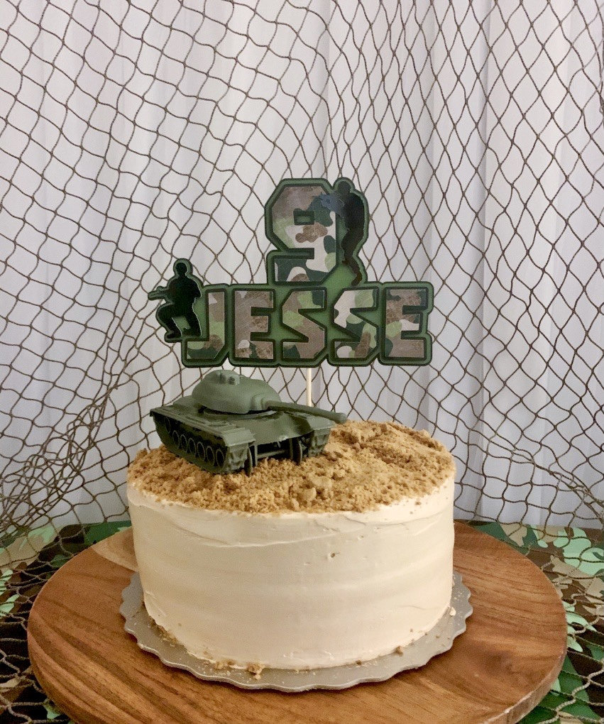 Camo Cake Topper, Camo Birthday, Camo Theme, Camo Party, Military Cake ...