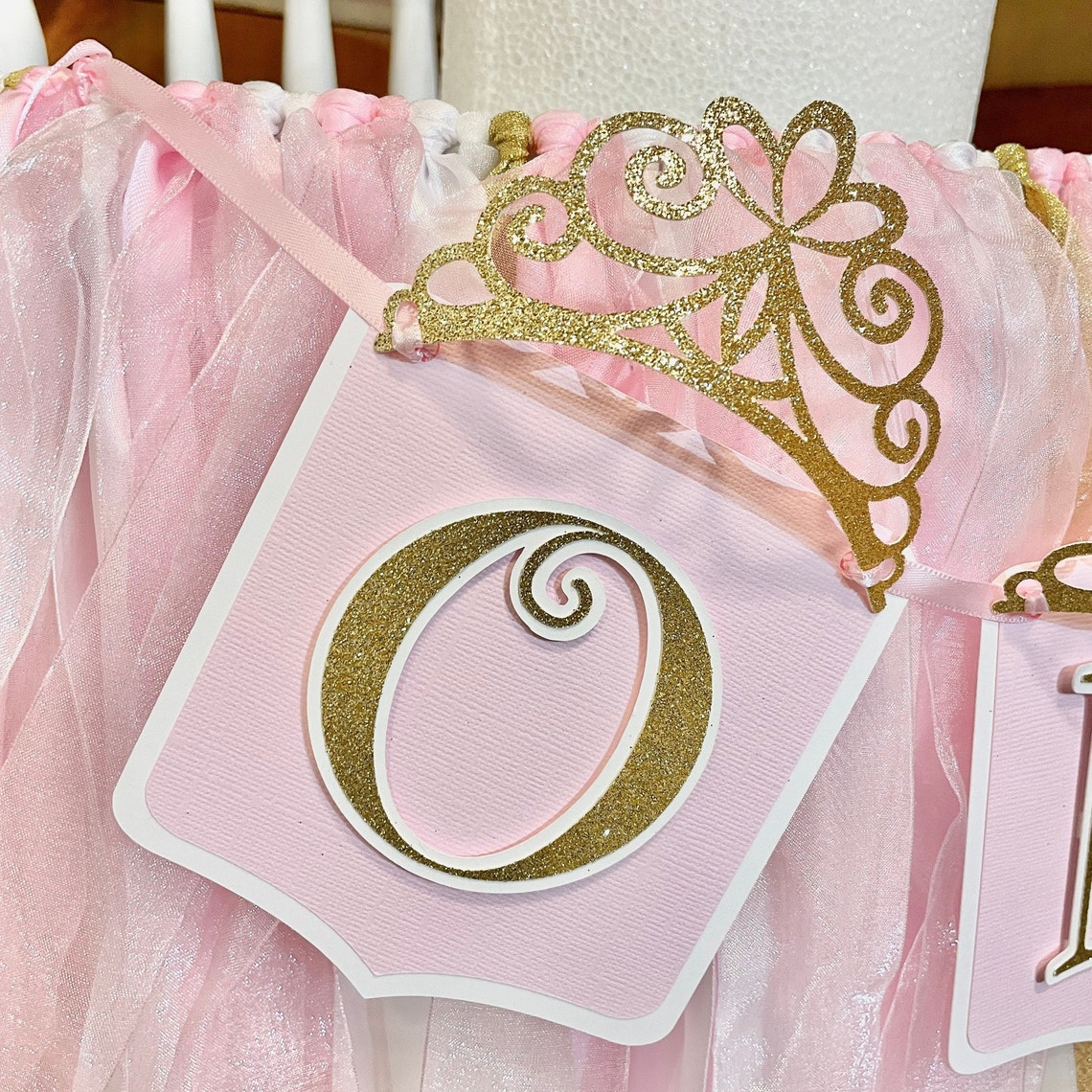 Princess Crown Banner, Princess First Birthday, Princess High Chair ...