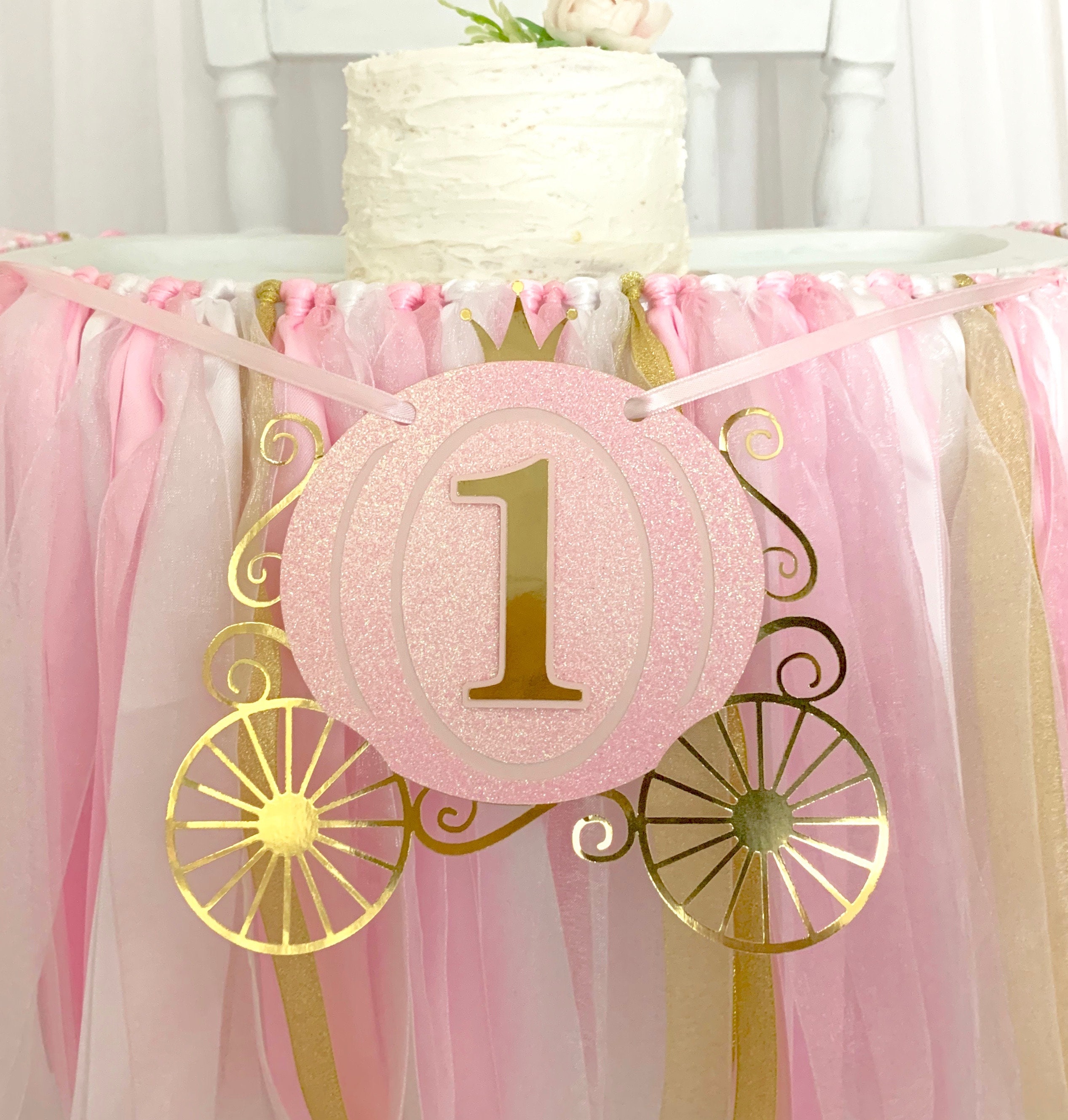 Princess First Birthday Princess High Chair Banner Pink - Etsy