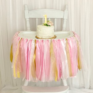 Princess First Birthday, Princess High Chair Banner, Pink Princess ...