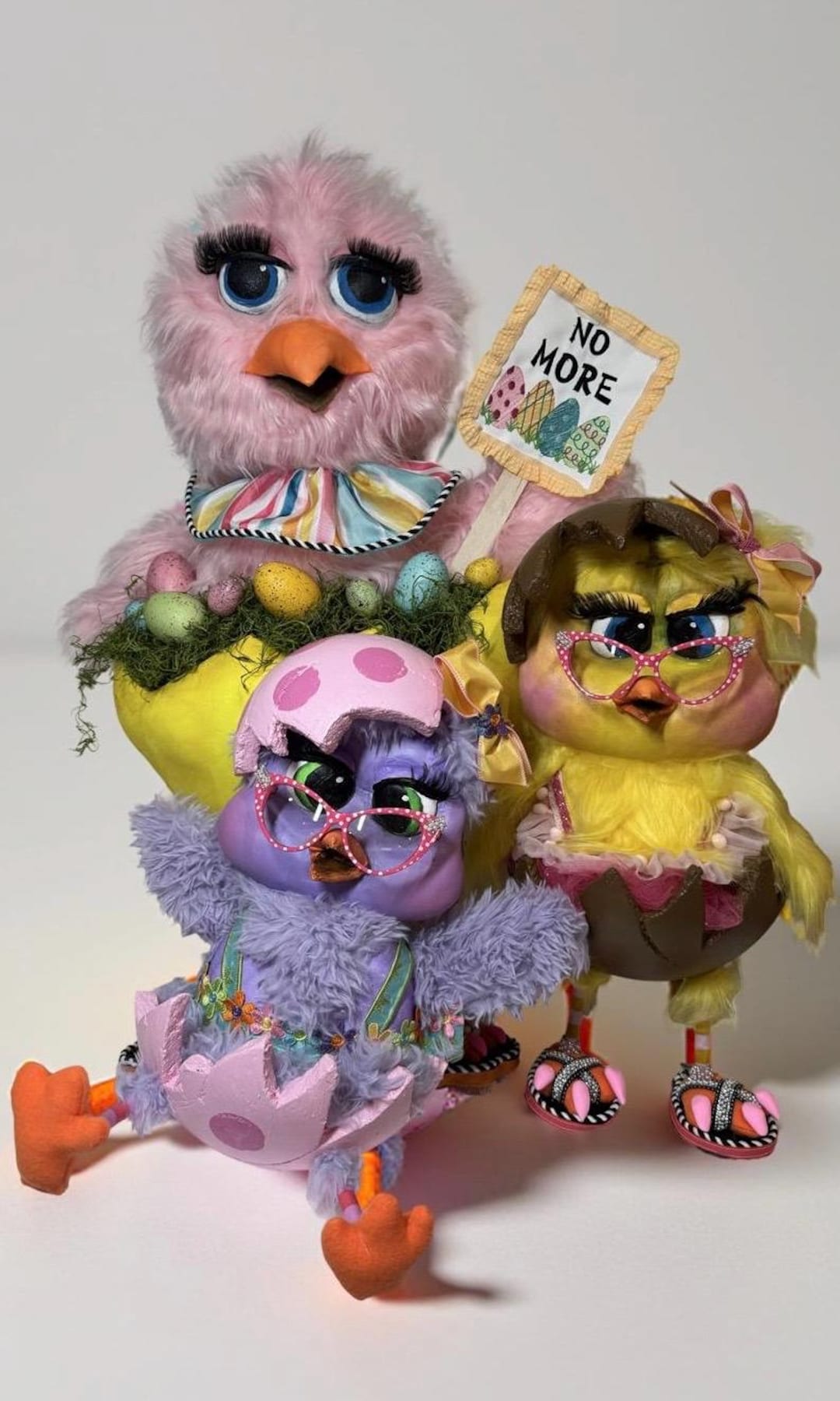 Whimsical Easter Chick, "no More" Rebellion, Spring Decor - Etsy