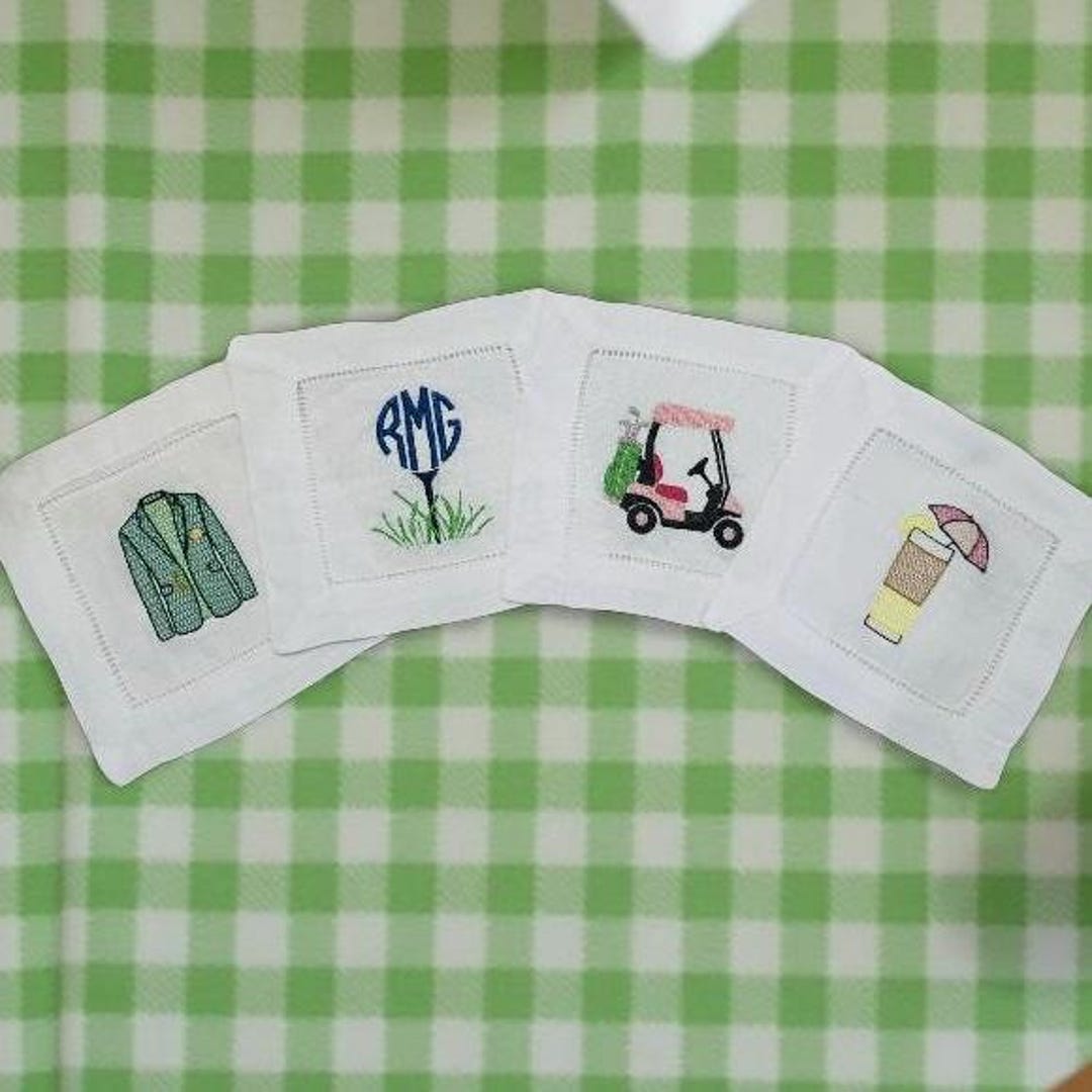Linen Golf Cocktail Napkins - Etsy