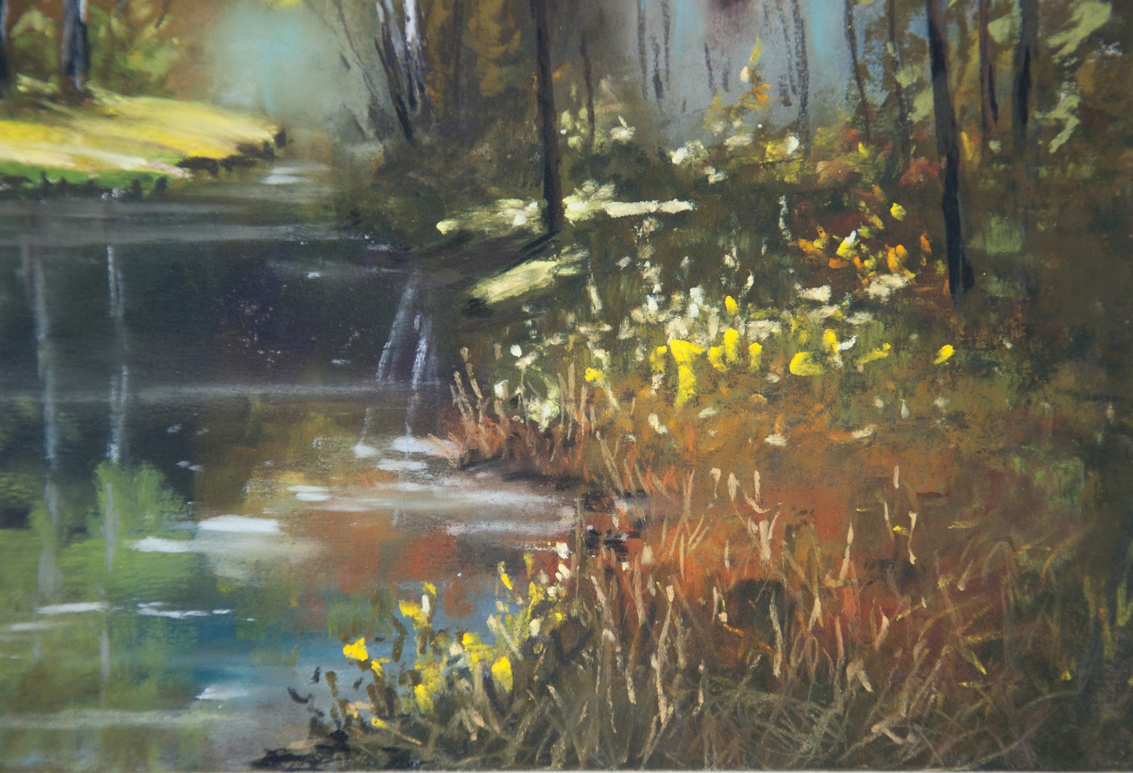 Forest Landscape Painting Original Art Pastel Painting Fall | Etsy