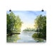 River Landscape Watercolor Painting Nature Print Summer - Etsy