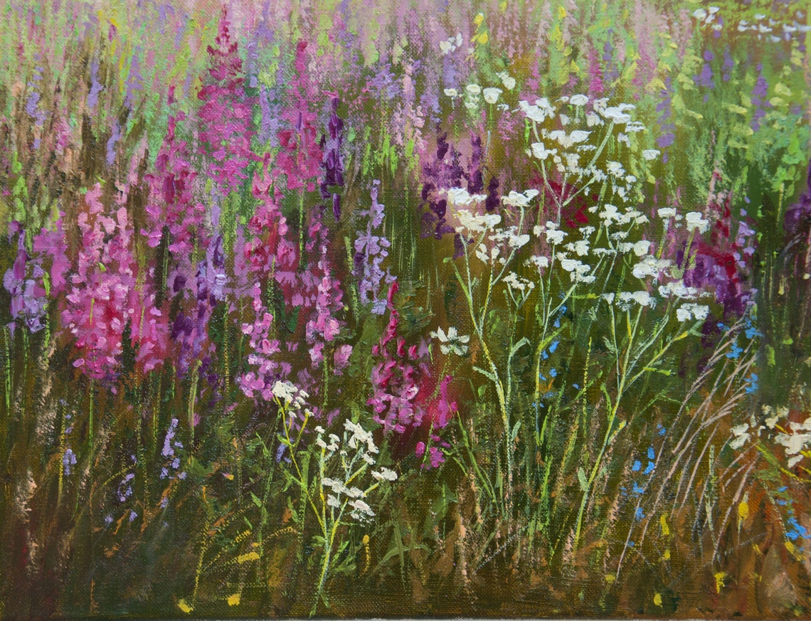 Flower Valley Oil Painting Original Art Scotland Landscape - Etsy