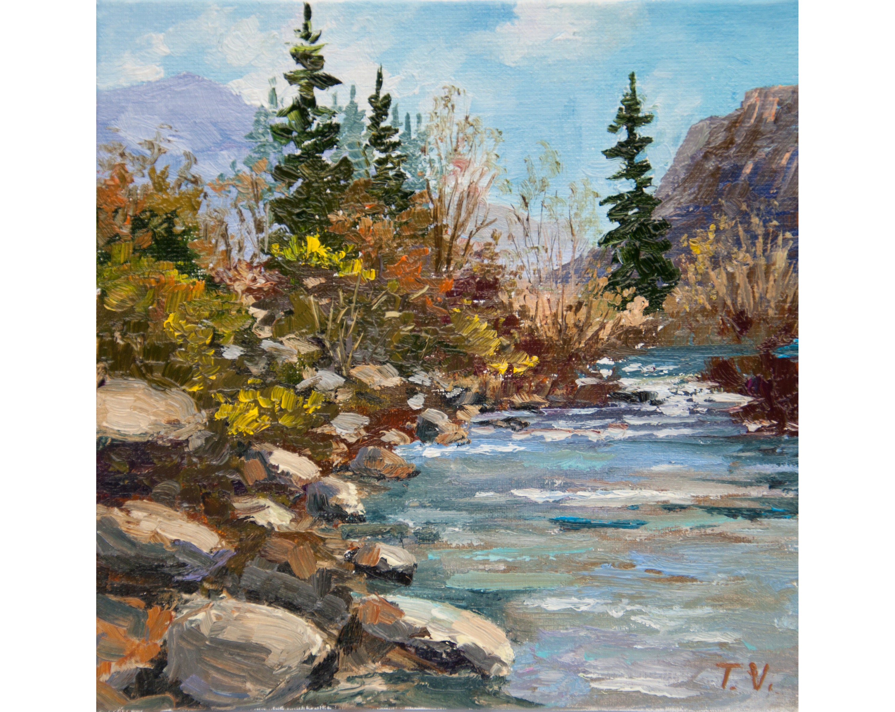Mountain Stream Painting