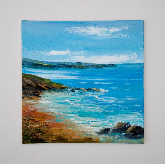 Abstract Original Miniature Ocean oil painting Landscape Ocean Wave Oil ...