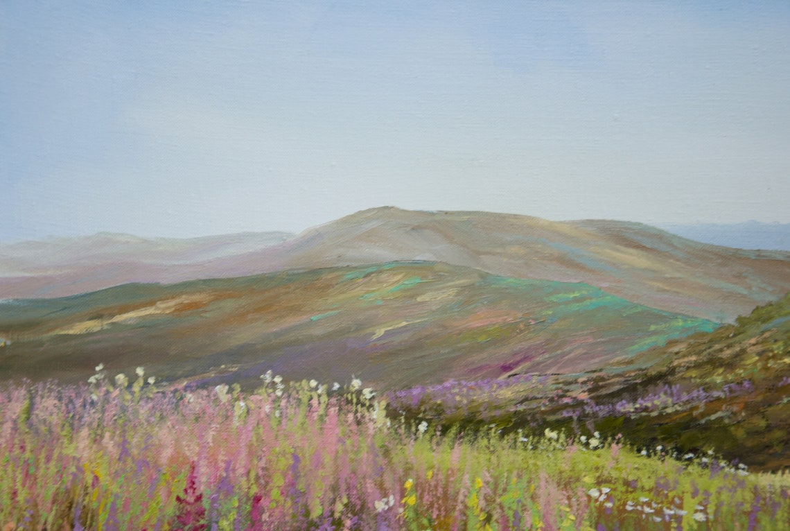 Flower Valley Oil Painting Original Art Scotland Landscape - Etsy