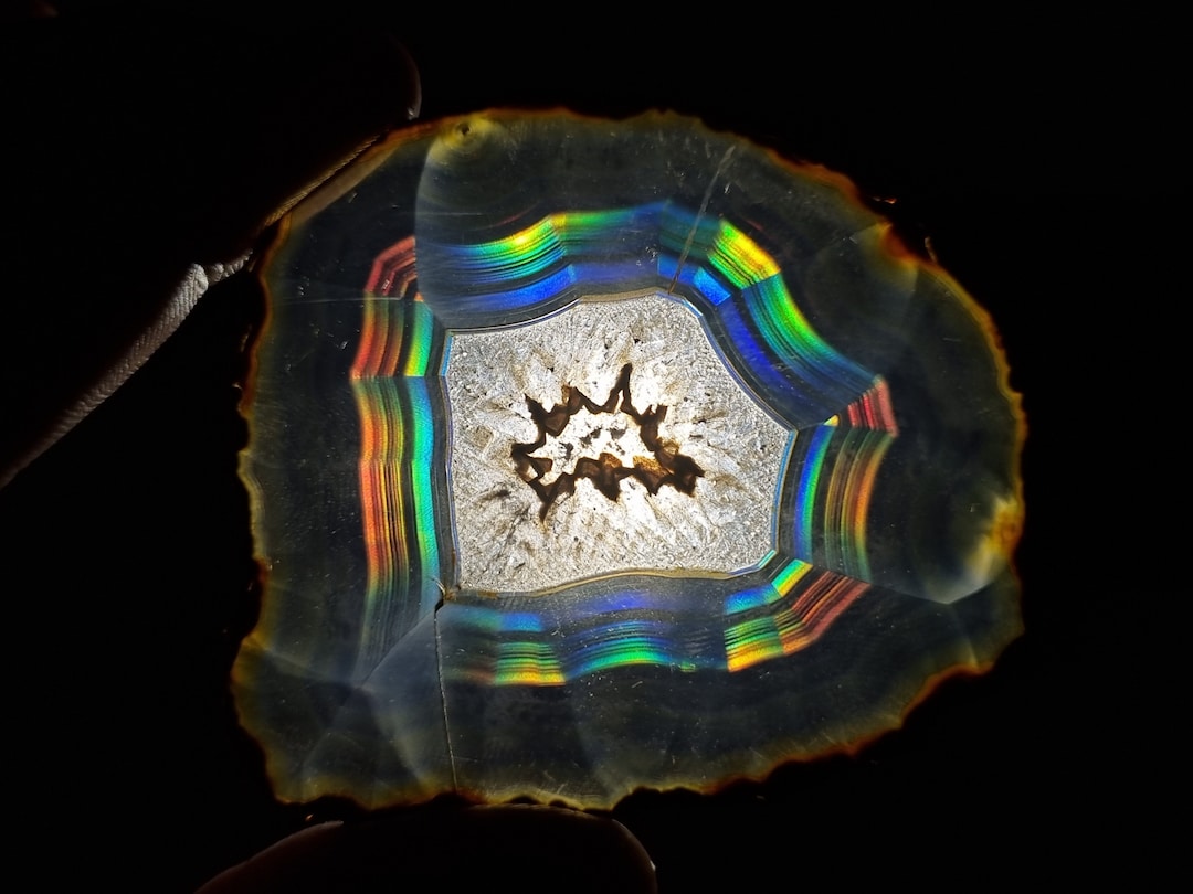 Rainbow Iris Agate Slice, Indonesian Iris Agate Slice - Etsy