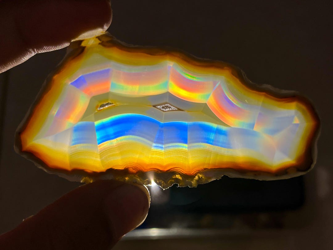 Stunning Rainbow Iris Agate Slice, Indonesian Iris Agate Slice - Etsy
