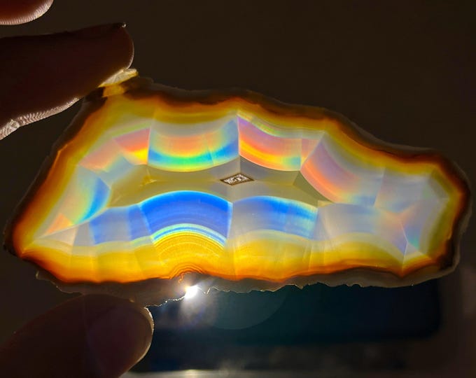 Superb Rainbow Iris Agate Slice, Indonesian Iris Agate Slice - Etsy