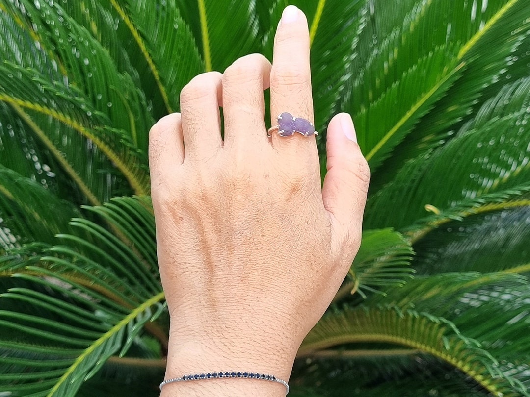 7 1/2 US Grape Agate Engagement Ring Sterling Silver - 925 Sterling ...