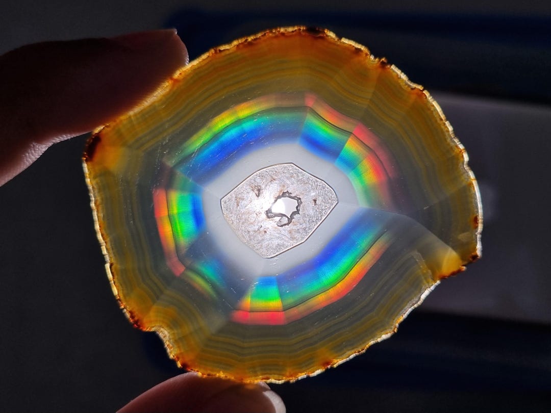 Stunning Rainbow Iris Agate Slice, Indonesian Iris Agate Slice - Etsy