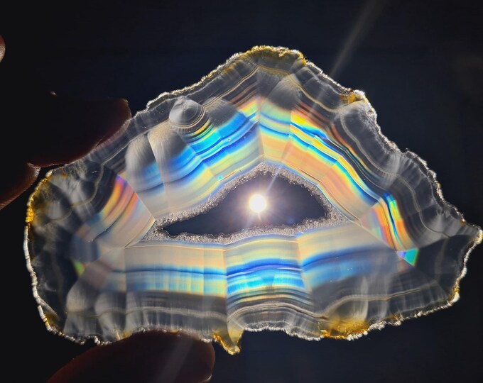 Superb Rainbow Iris Agate Slice, Indonesian Iris Agate Slice - Etsy